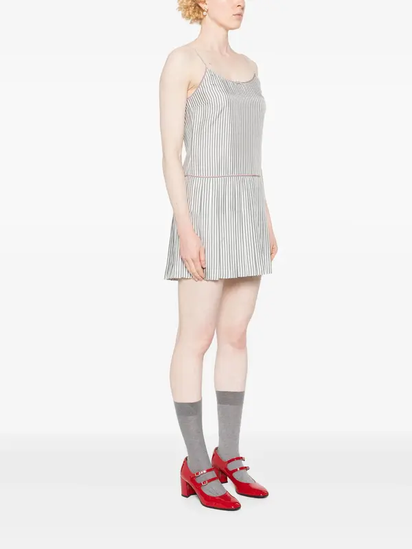 Thom Browne Striped Pleated Minidress