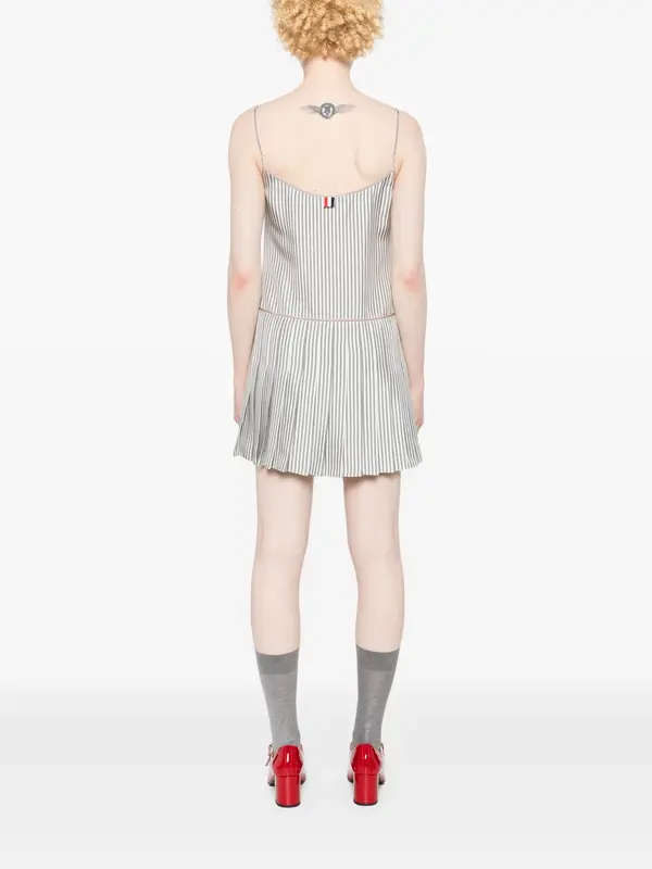 Thom Browne Striped Pleated Minidress