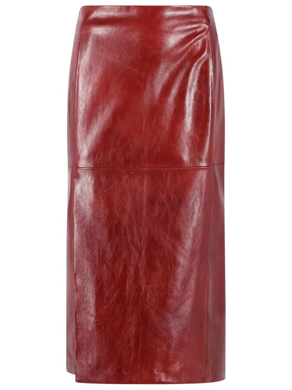 Sportmax Leather Straight Skirt