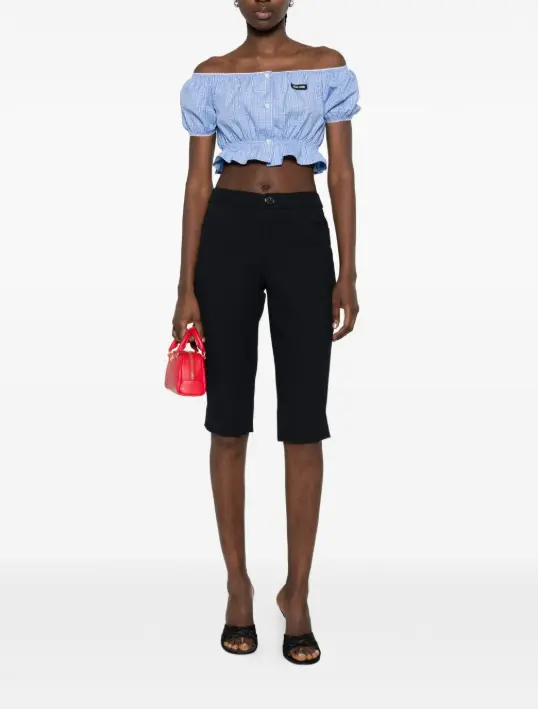 Miu Miu Poplin Checked Top
