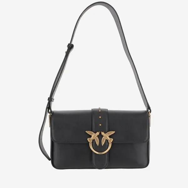 Pinko Leather Shoulder Bag With Logo