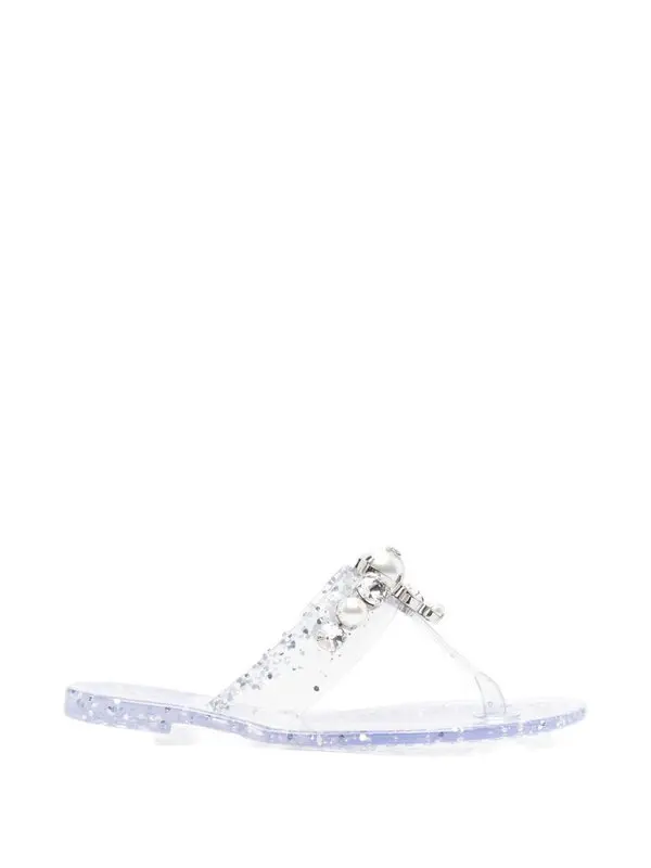 Casadei Embellished Thong Sandals - Silver