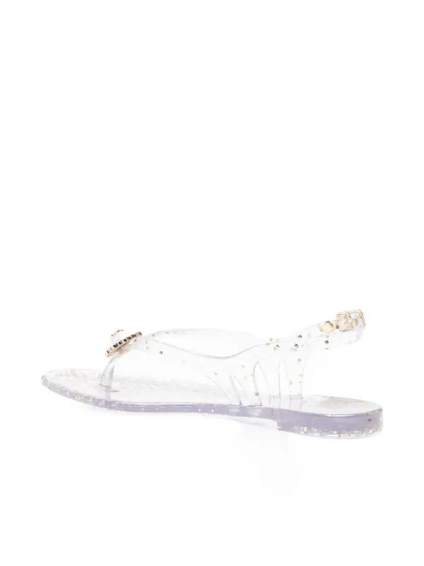 Casadei Embellished Thong Sandal - Clear Blue