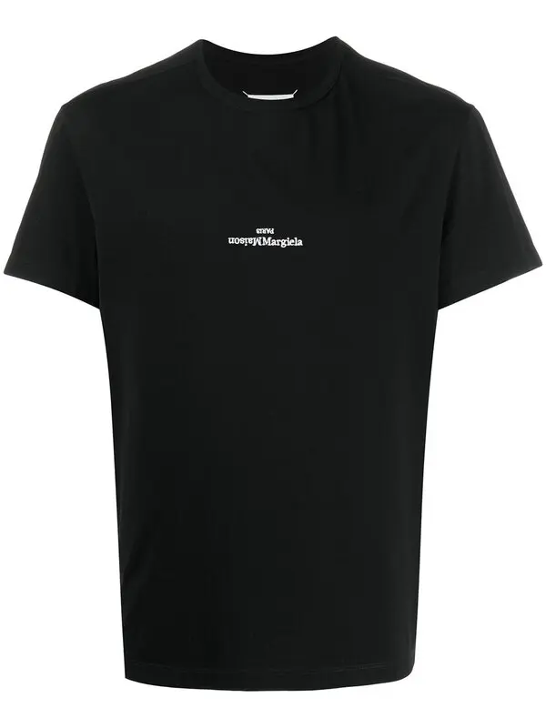 MAISON MARGIELA T Shirt - Black/white Embroidery