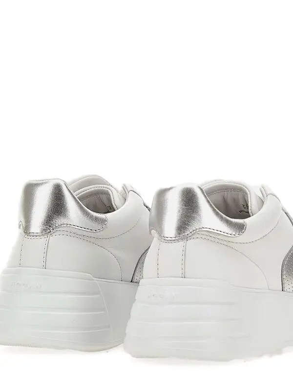 Hogan Rebel Leather Sneakers - Silver