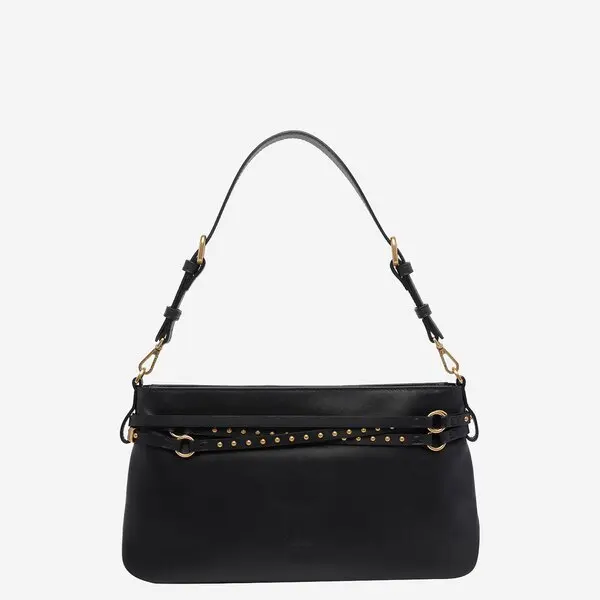Pinko Leather Shoulder Bag - Black