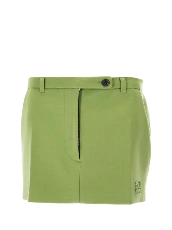 Miu Miu Stoffa Skirt - Verde