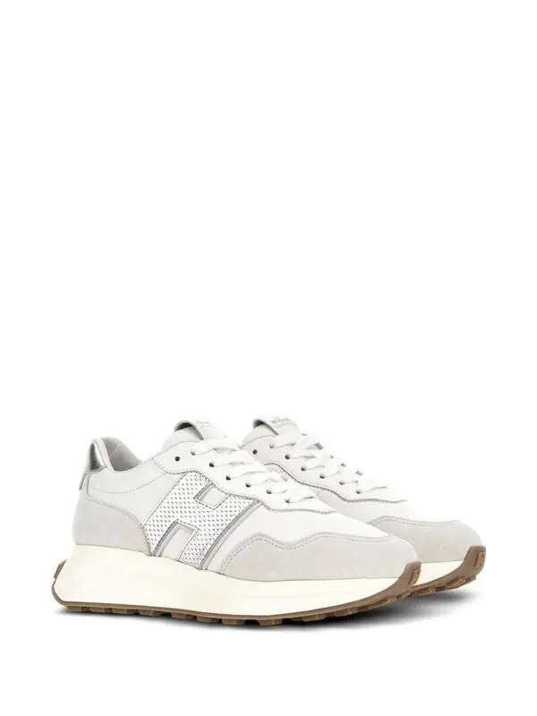 Hogan H641 Leather Sneakers - Silver