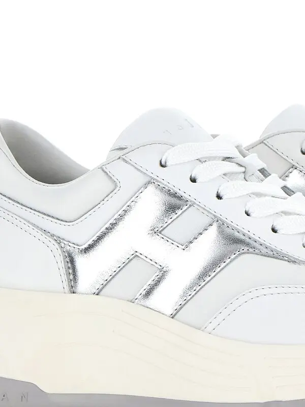 Hogan Hi Fi Leather Sneakers - Silver