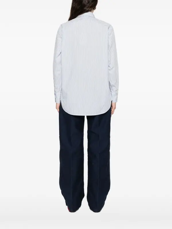 Woolrich Striped Cotton Shirt - Clear Blue