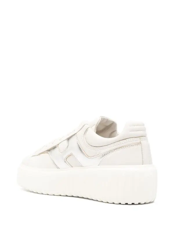 Hogan H Stripes Leather Sneakers - Grey