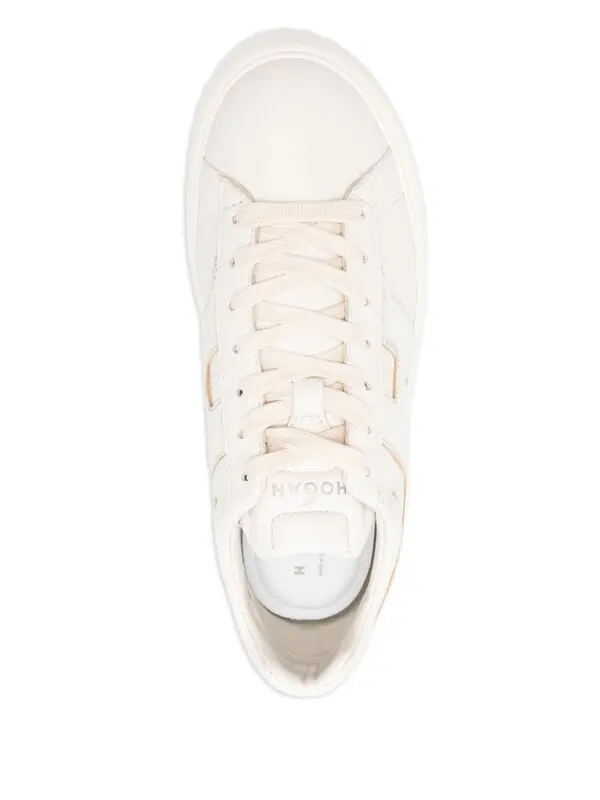 Hogan H Stripes Leather Sneakers - Grey