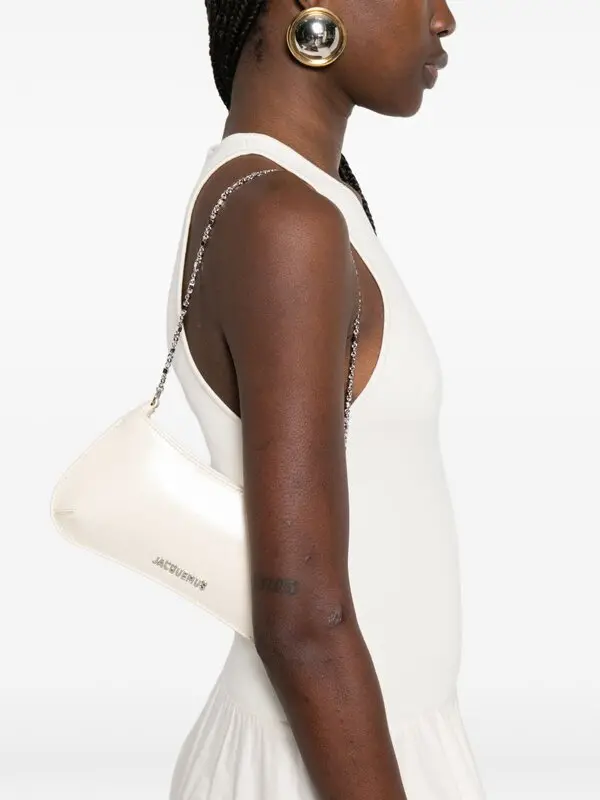Jacquemus Le Petit Bisou Chaine Leather Shoulder Bag - Ivory
