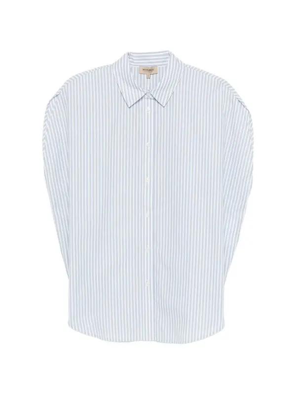 Woolrich Striped Cotton Shirt - Clear Blue