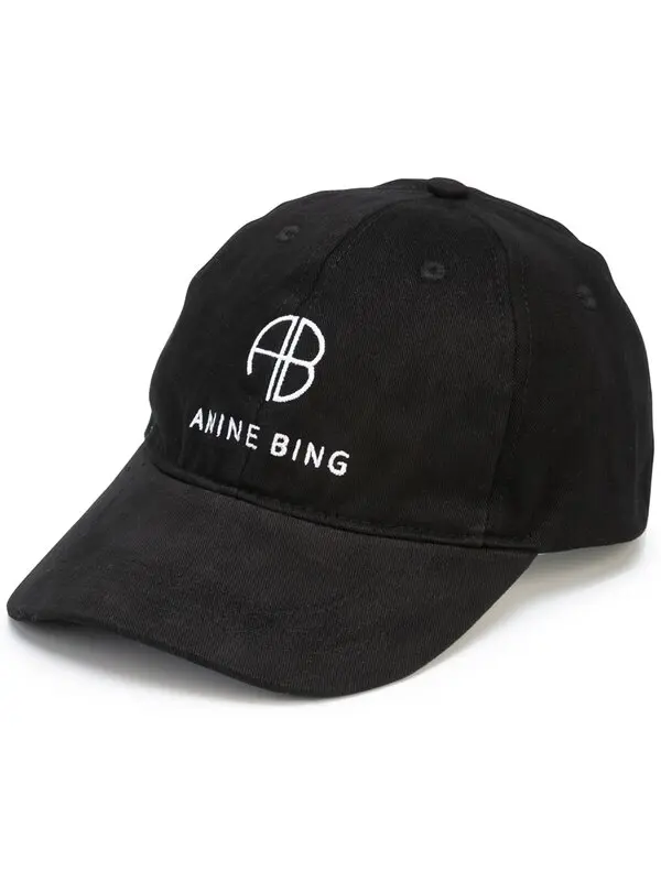 ANINE BING Cotton Twill Baseball Cap - Black