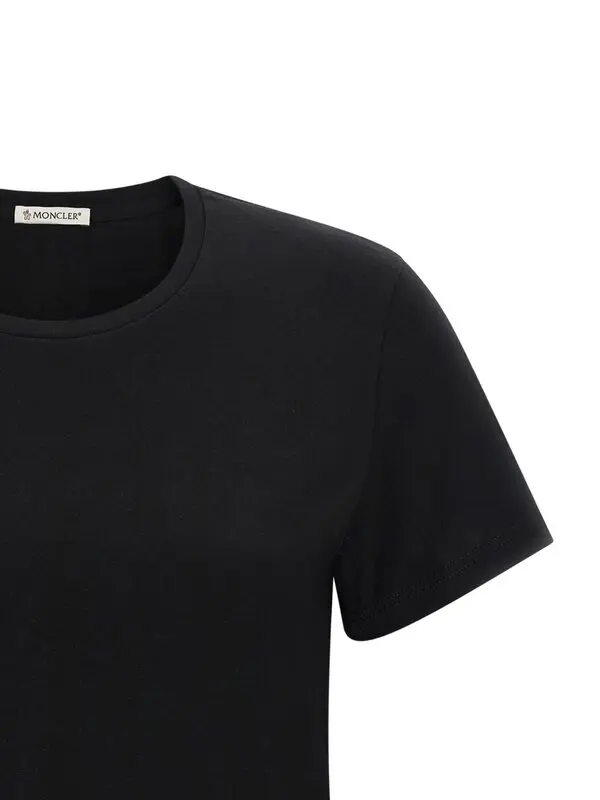 Moncler Logo Cotton T-shirt - Black