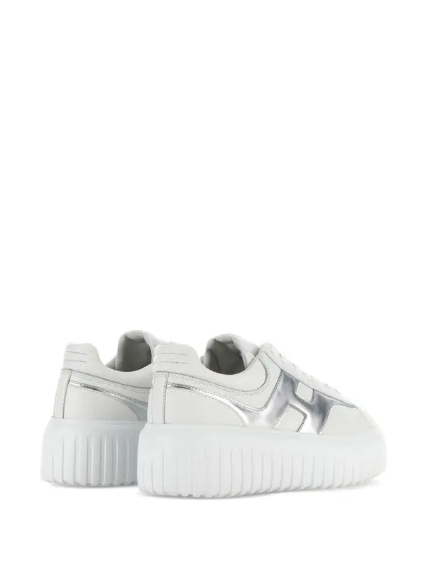 Hogan H Stripes Leather Sneakers - Silver