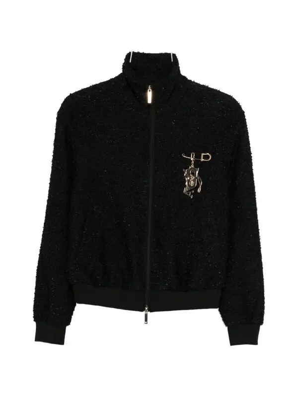 Emporio Armani Tweed Blouson Jacket - Black