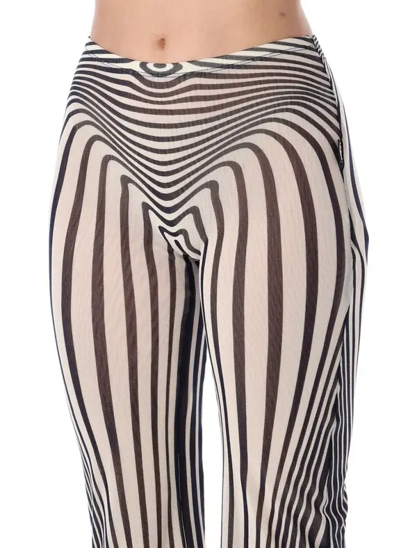 JEAN PAUL GAULTIER Striped Tulle Trousers - Ecru Navy