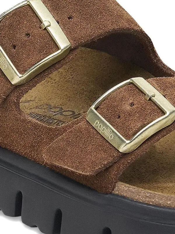 BIRKENSTOCK Arizona Double Buckle Slides - Brown