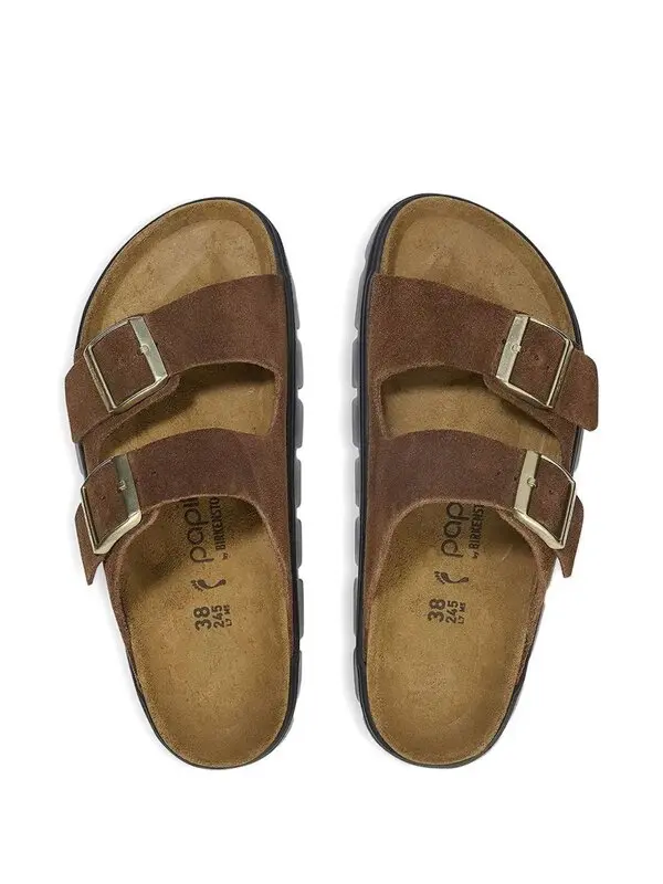 BIRKENSTOCK Arizona Double Buckle Slides - Brown