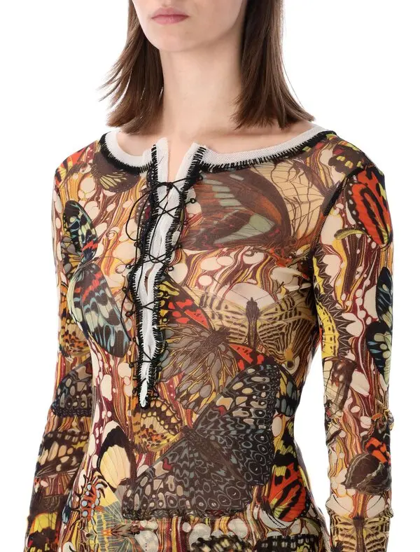 Jean Paul Gaultier Butterfly Tulle Top