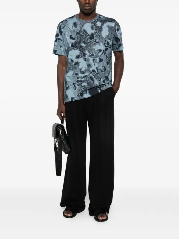 Paul Smith Organic Cotton Printed T Shirt - Blue