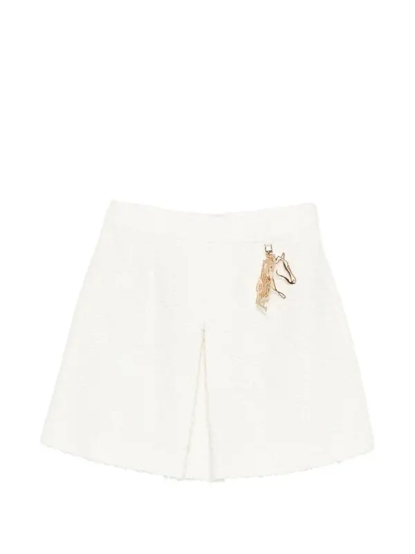 Emporio Armani Tweed Mini Skirt - White