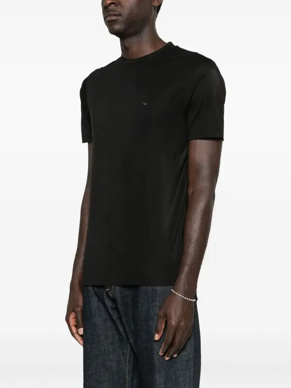 Emporio Armani Modal And Silk Blend T Shirt - Black