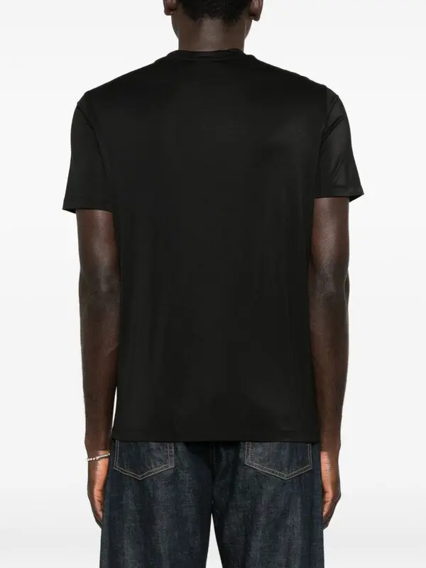 Emporio Armani Modal And Silk Blend T Shirt - Black