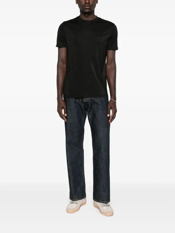 Emporio Armani Modal And Silk Blend T Shirt - Black