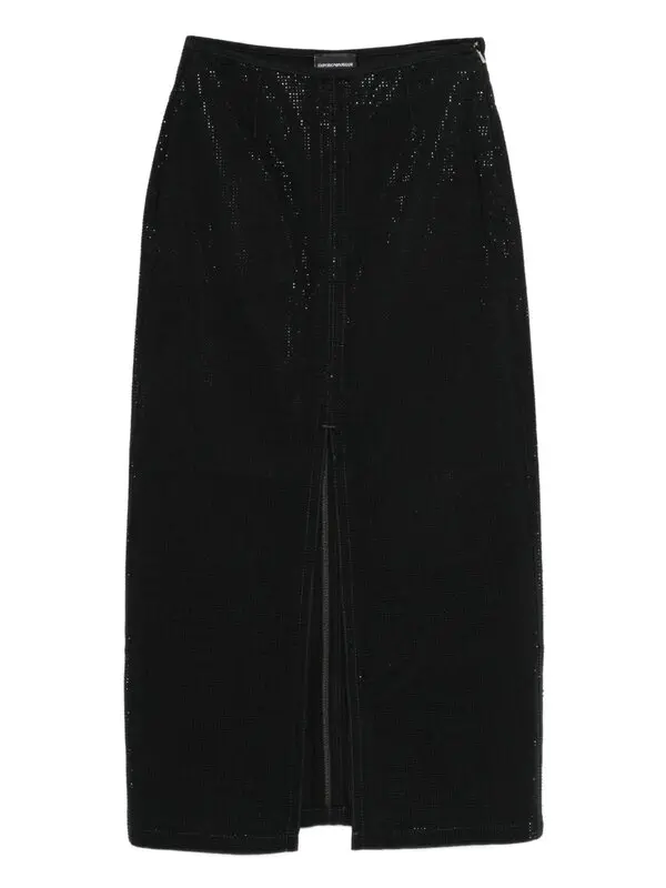 Emporio Armani Sequin Embellished Long Skirt - Black