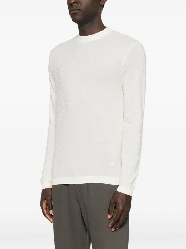 Emporio Armani Wool Crewneck Sweater - White
