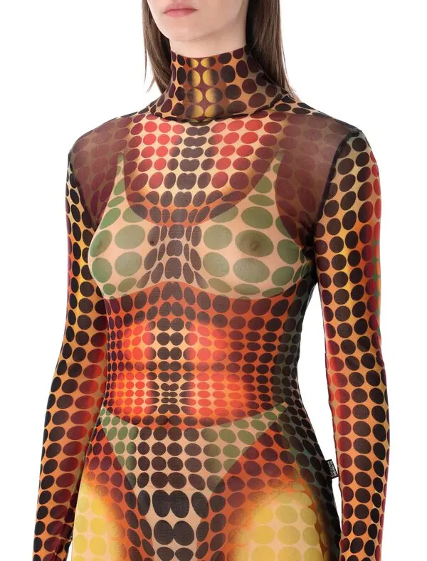 JEAN PAUL GAULTIER Dots Re-edition Long Dress - Orange Multi