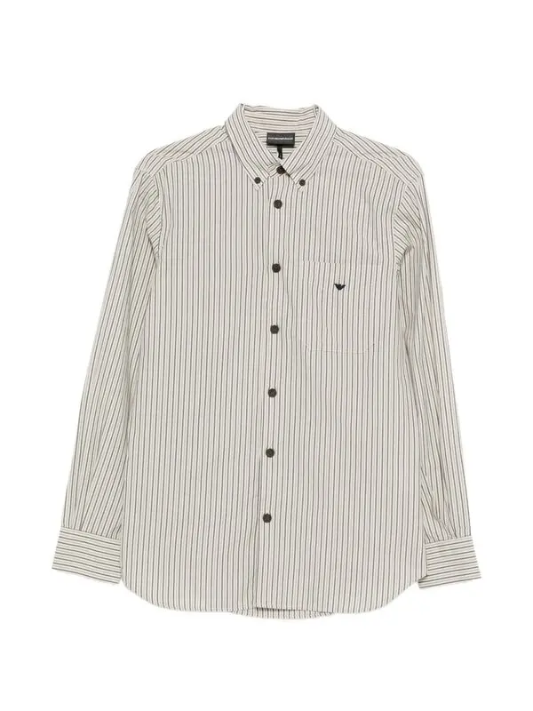 Emporio Armani Striped Cotton Shirt - Beige