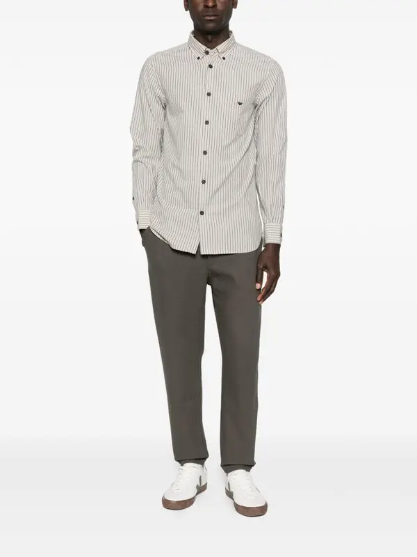 Emporio Armani Striped Cotton Shirt - Beige