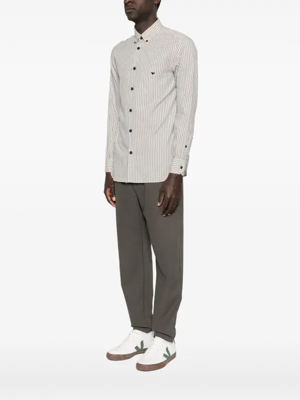 Emporio Armani Striped Cotton Shirt - Beige