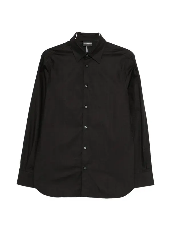Emporio Armani Logo Cotton Shirt - Black