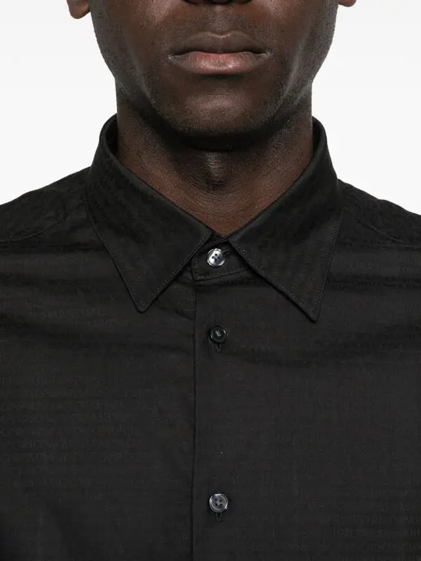 Emporio Armani Logo Cotton Shirt - Black