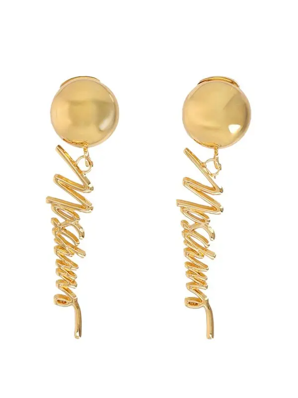 Moschino Logo Earrings - Gold