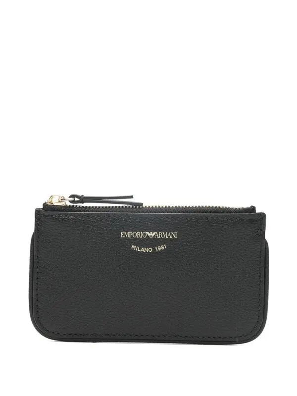 Emporio Armani Leather Coin Case - Black