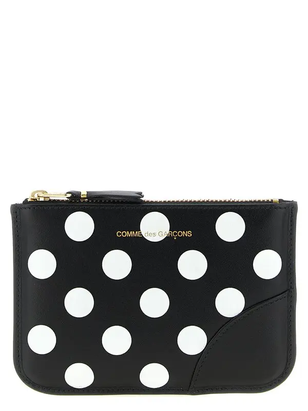 Comme Des Garçons Polka Dots Printed Card Holder - White/black