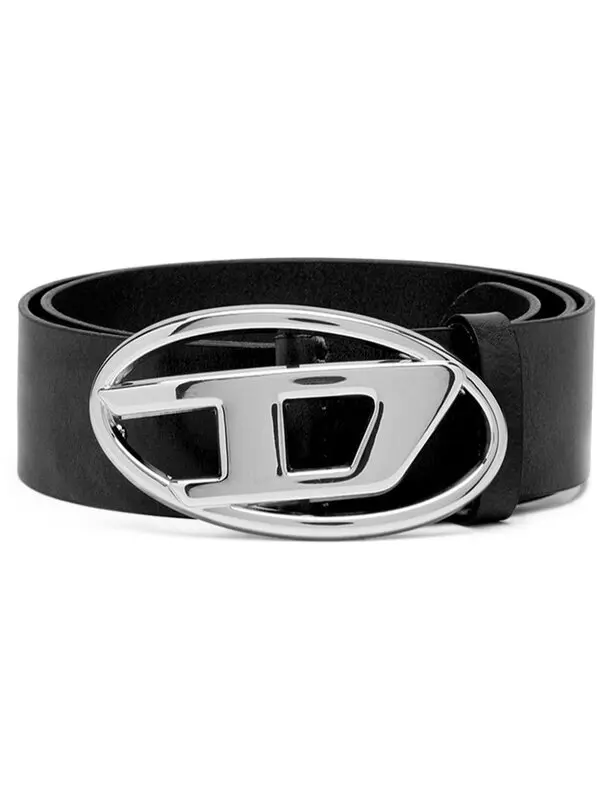 DIESEL 1 Dr Leather Belt - Black