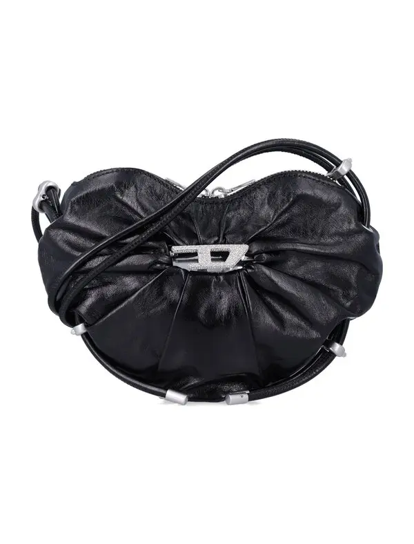 DIESEL® Scrunch Heart Leather Shoulder Bag