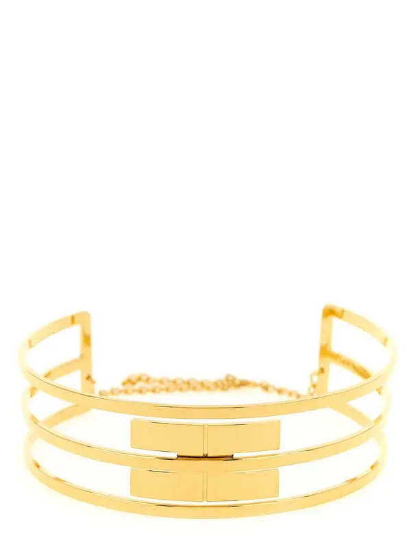 Elisabetta Franchi Logo Band Necklace - Gold