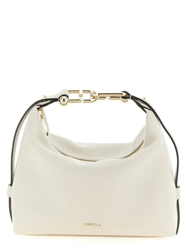 Furla Shoulder Bag In Printed Leather - Beige