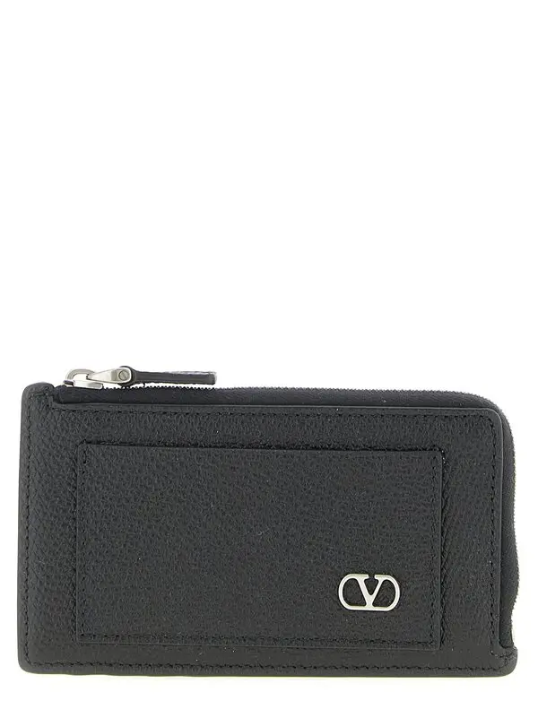 Valentino Garavani V Logo Signature Coin Purse - Black