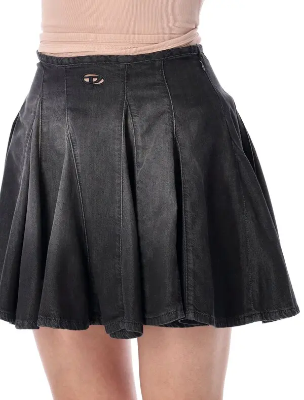 DIESEL® Pleated Denim Mini Skirt