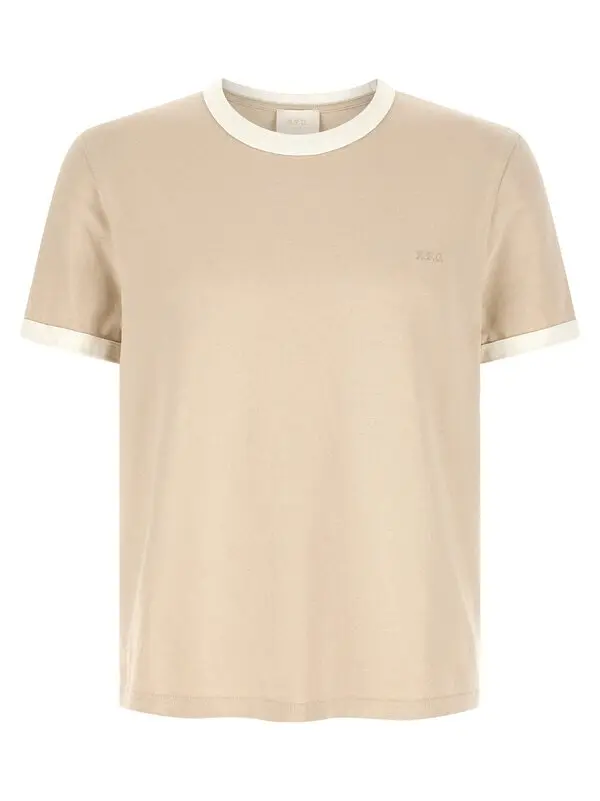 A.p.c. Logo Embroidery T Shirt - Beige