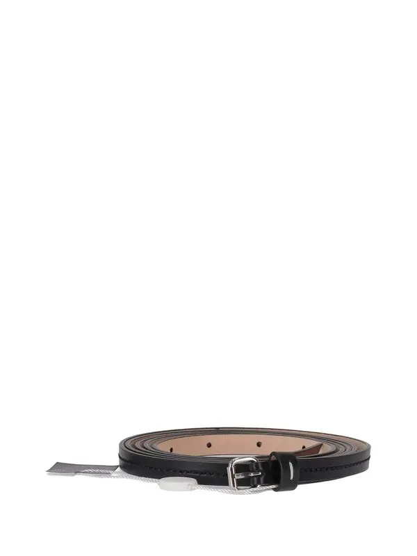 MAISON MARGIELA Skinny Leather Belt - Black/chestnut